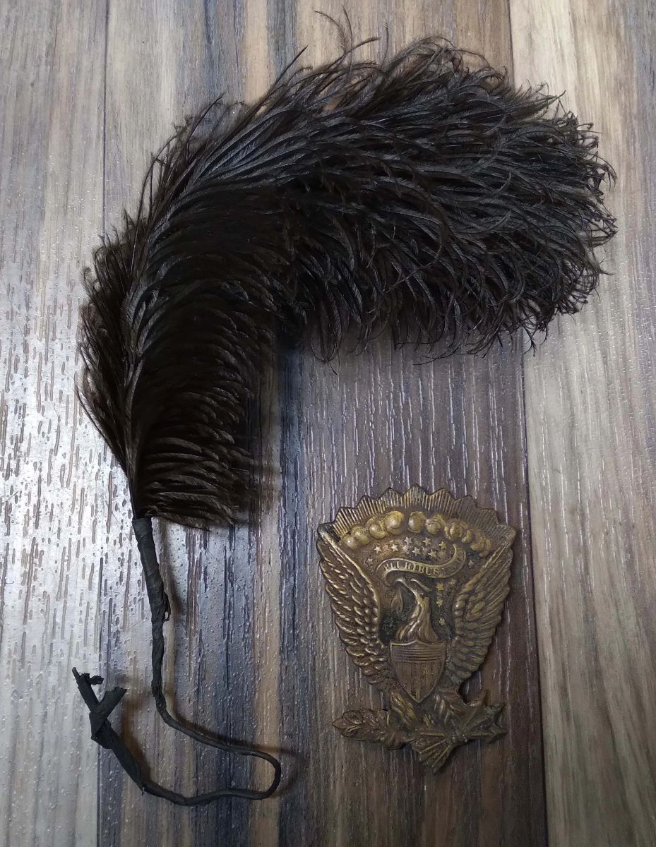 U.S. CIVIL WAR UNION HARDEE HAT OSTRICH PLUME AND SIDE EAGLE BADGE ...