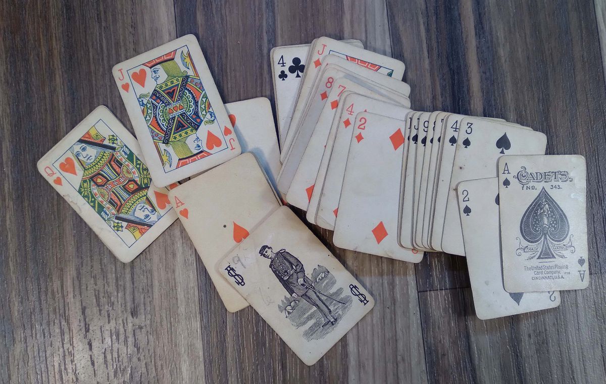 WWI U.S. INCOMPLETE DECK MINI PLAYING CARDS, Item #4577