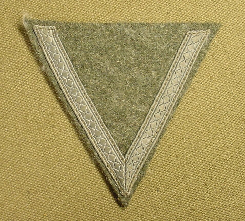 WWII GERMAN EM RANK PATCH ON WOOL, Item #0369