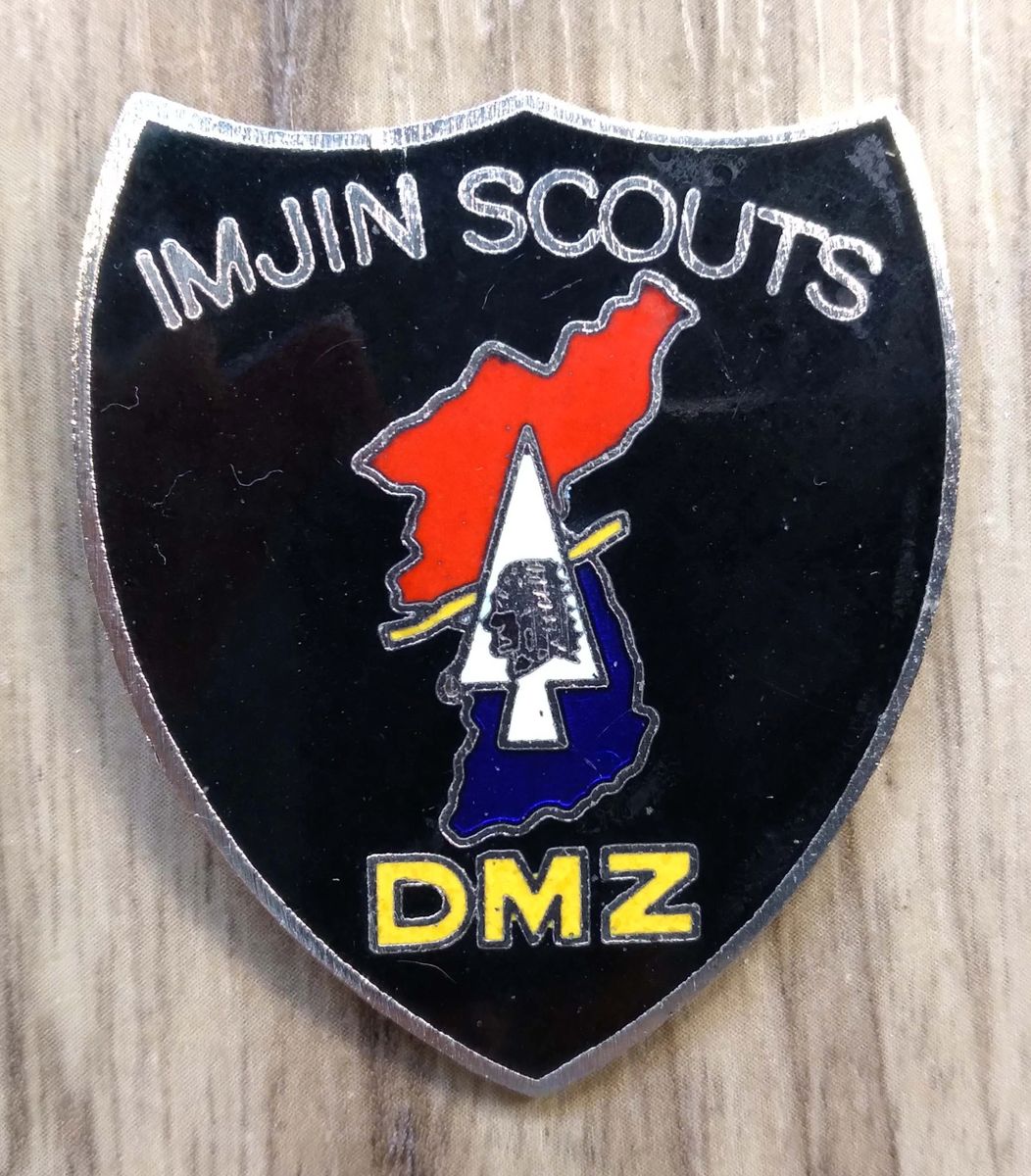 KOREAN WAR 2ND U.S. ARMY DIVISION IMJIN SCOUTS BADGE, Item #4836