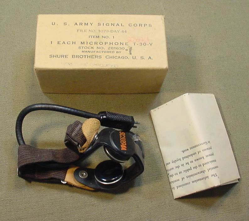 SOLD - WWII U.S. ARMY SIGNAL CORPS T-30-V MICROPHONE IN ORIGINAL BOX ...