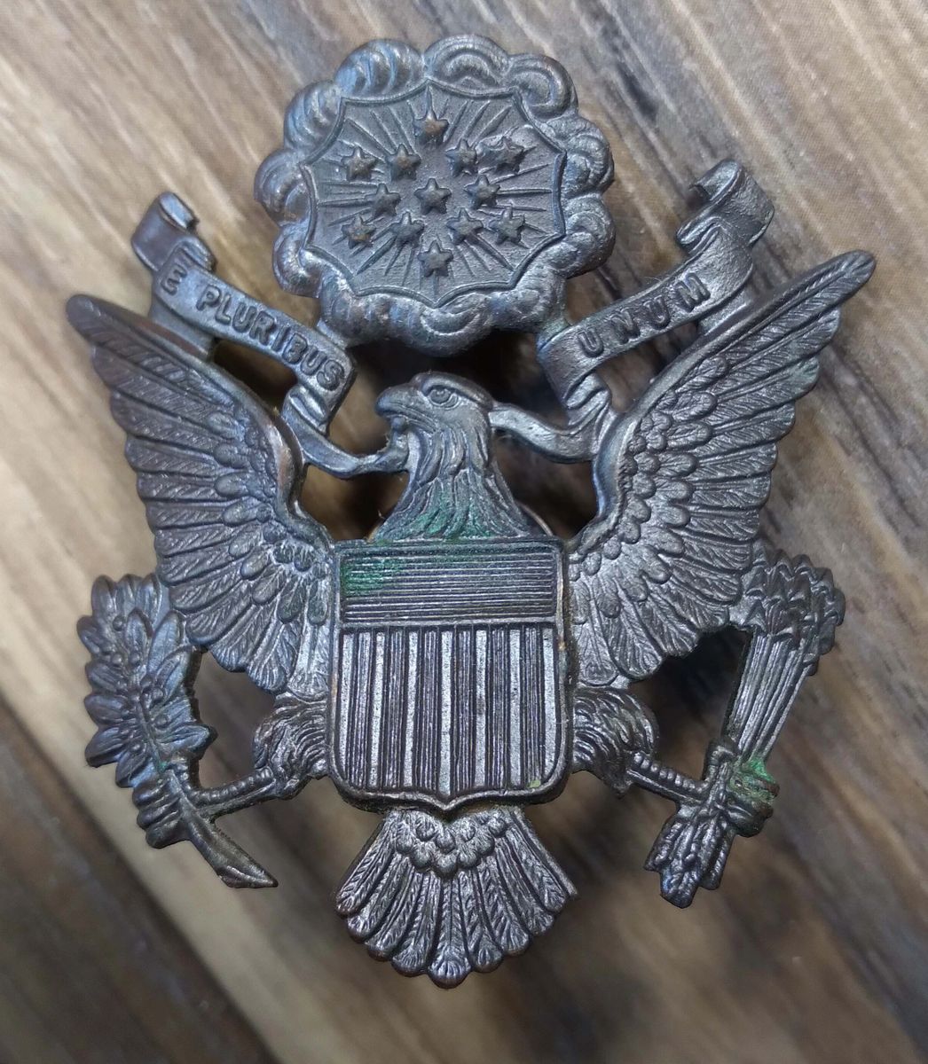 WWI U.S. ARMY OFFICER HAT EAGLE INSIGNIA, Item #4849