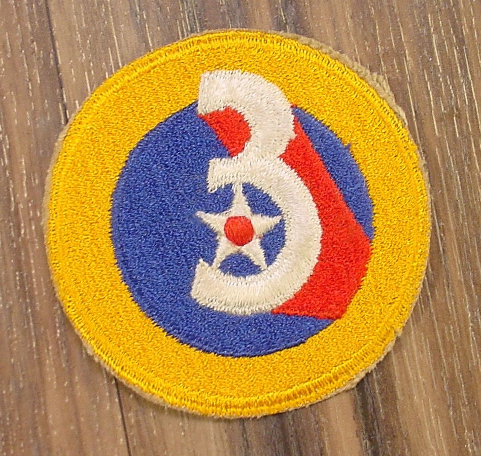 WWII US ARMY 3RD AIR FORCES SHOULDER PATCH AAF, Item #0713