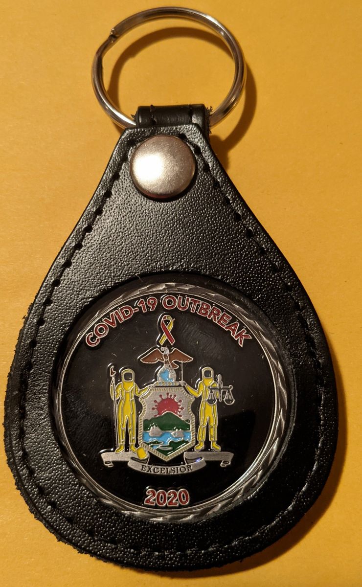 Leather Challenge Coin Holder Key Fob