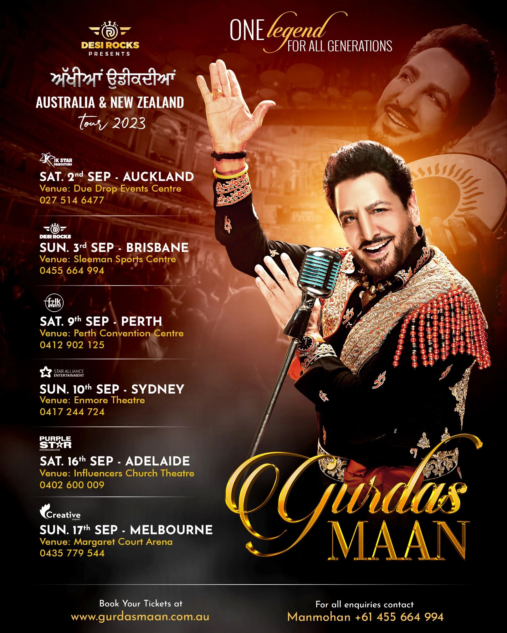 Desi Rocks Events - Gurdas Maan Australia Nz Tour 2023