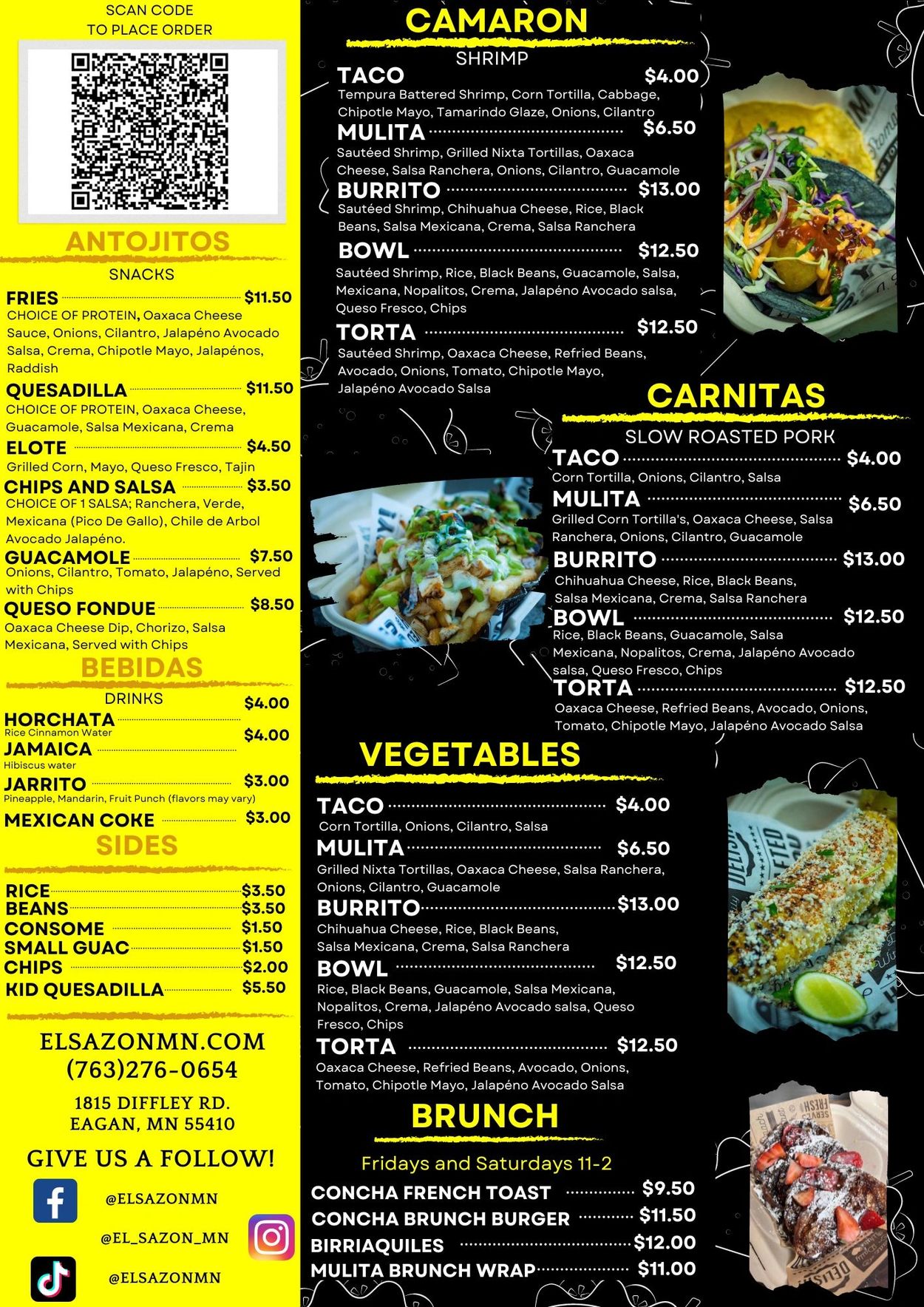 Tacos & More Menu