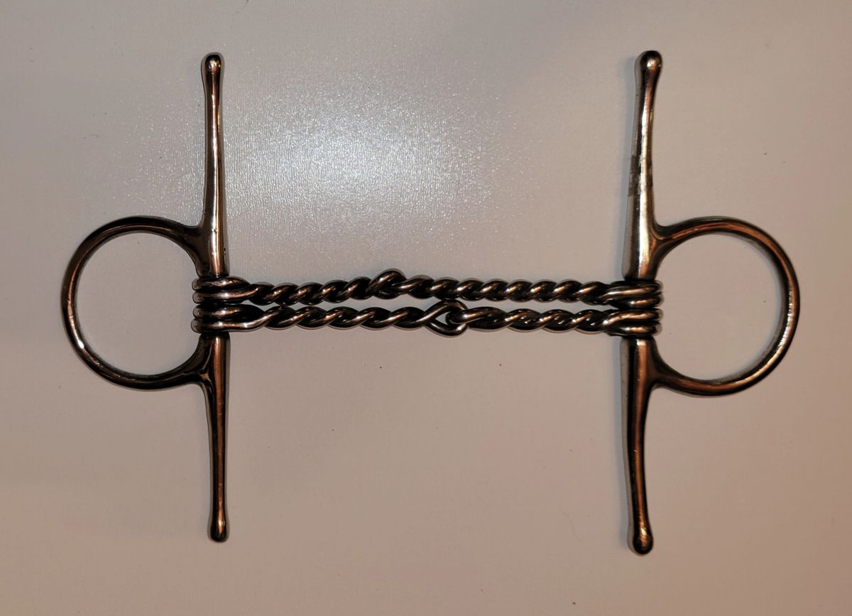 9 JBW_5022: JSH Bit: Full Cheek Snaffle, Double Twisted Wire Offset ...