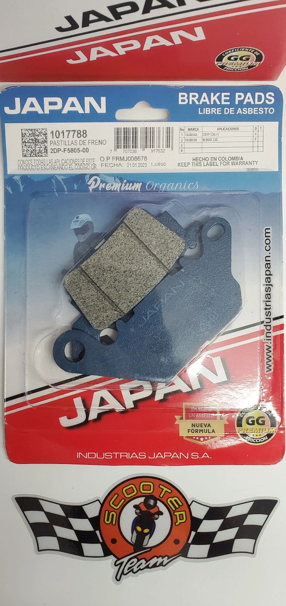 PASTAS DE FRENO 1017788 JAPAN