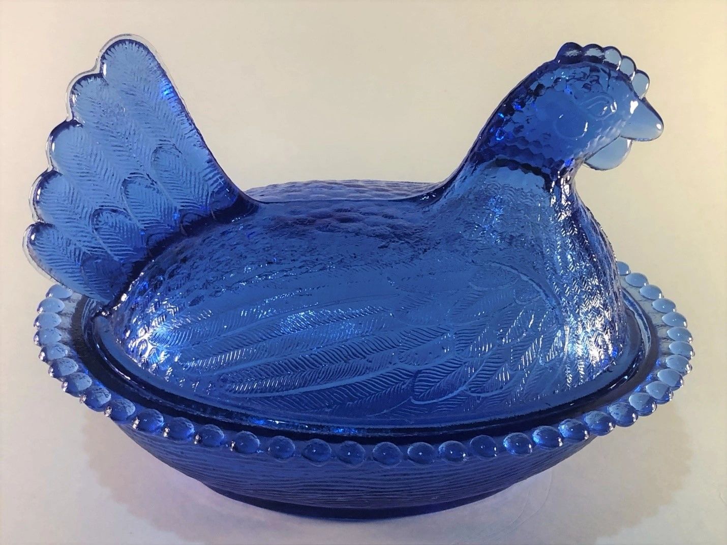 The Indiana Glass Hen on Nest - Pt. 3 - Cobalt Blue