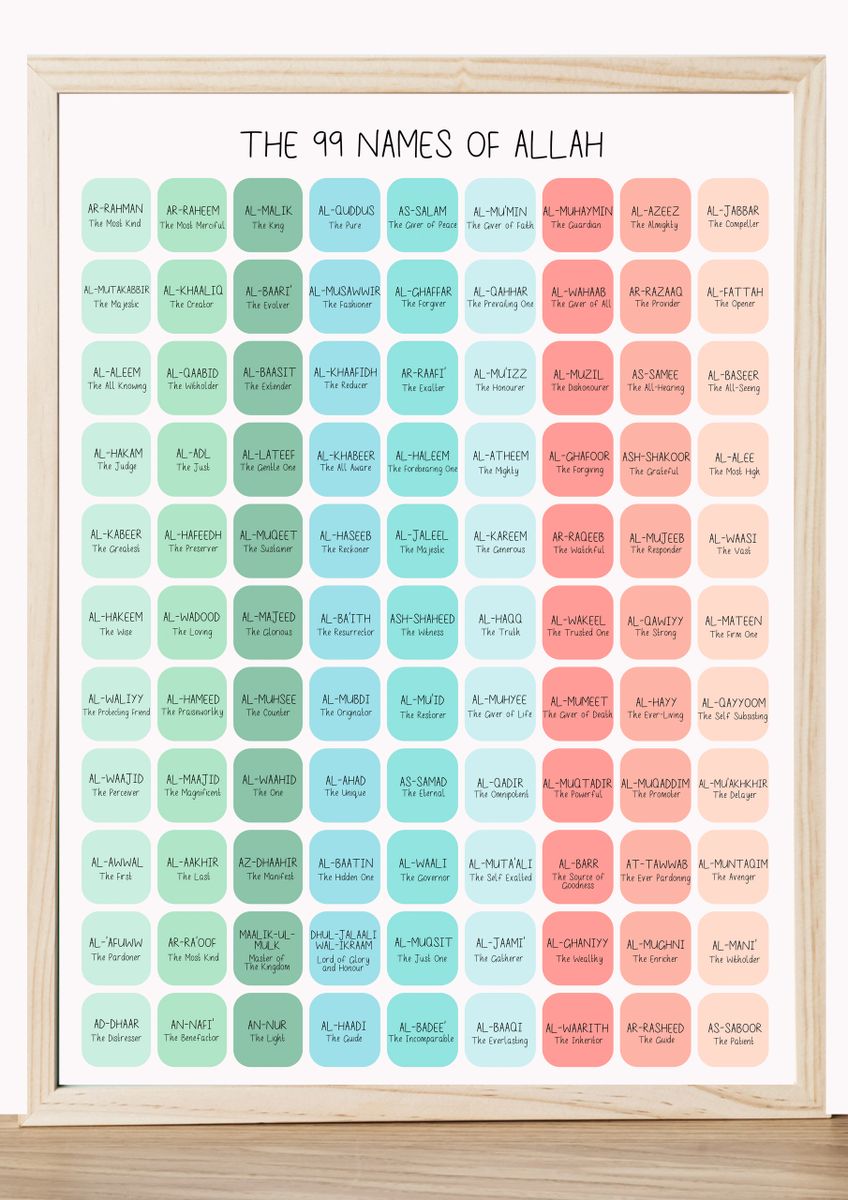 99 Names Of Allah Print