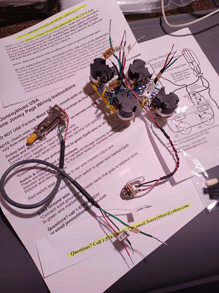 21 Tone Jimmy Page Wiring Package for Les Paul Guitars