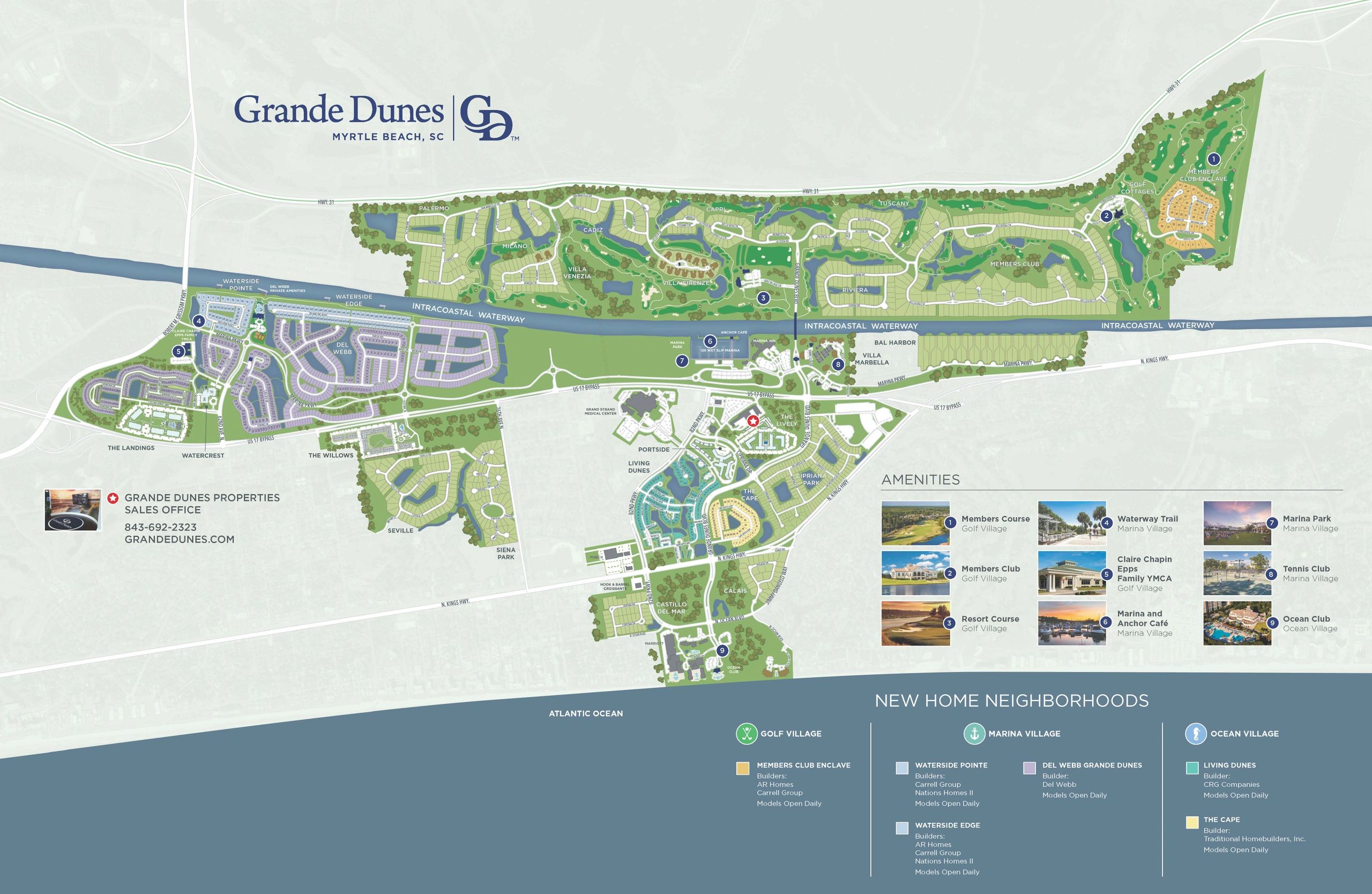 Grande Dunes Map in Myrtle Beach, South Carolina