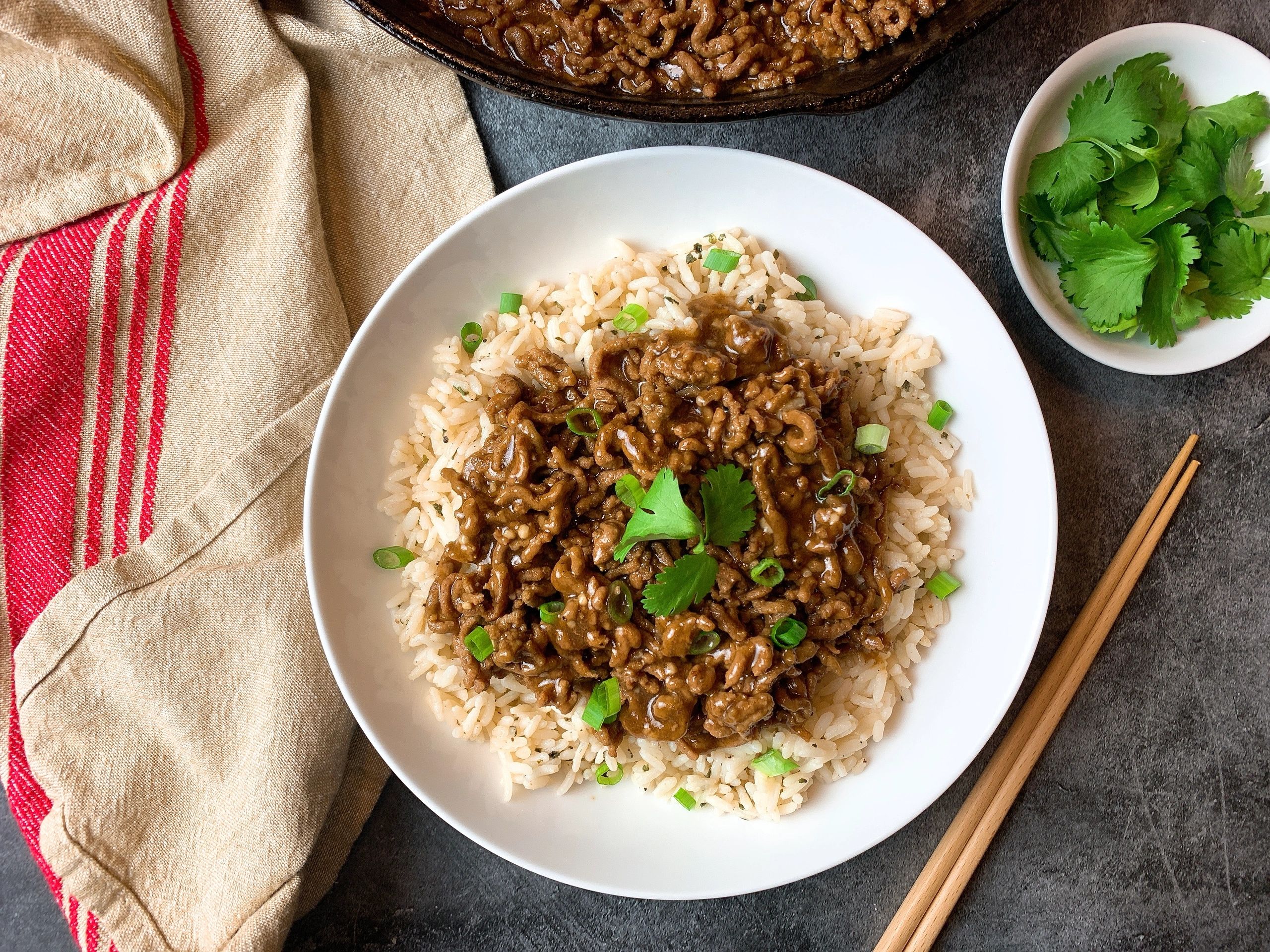 Sticky Sweet and Sour Beef with Rice
