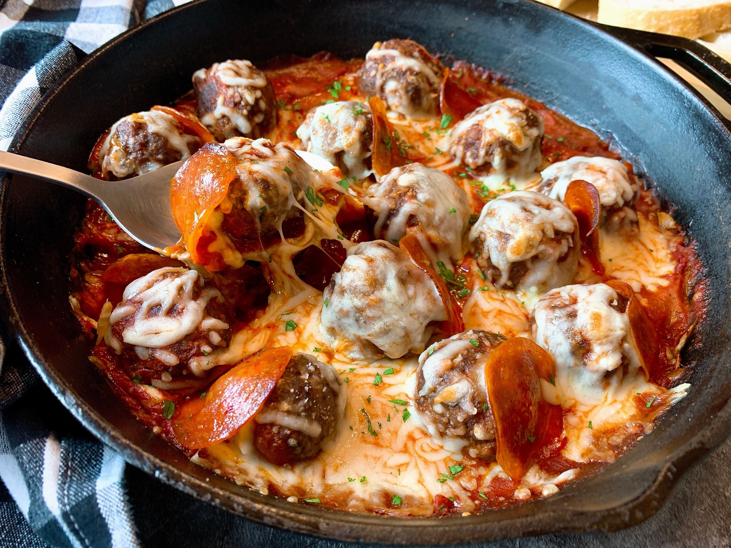 Pepperoni and Cheese Meatballs