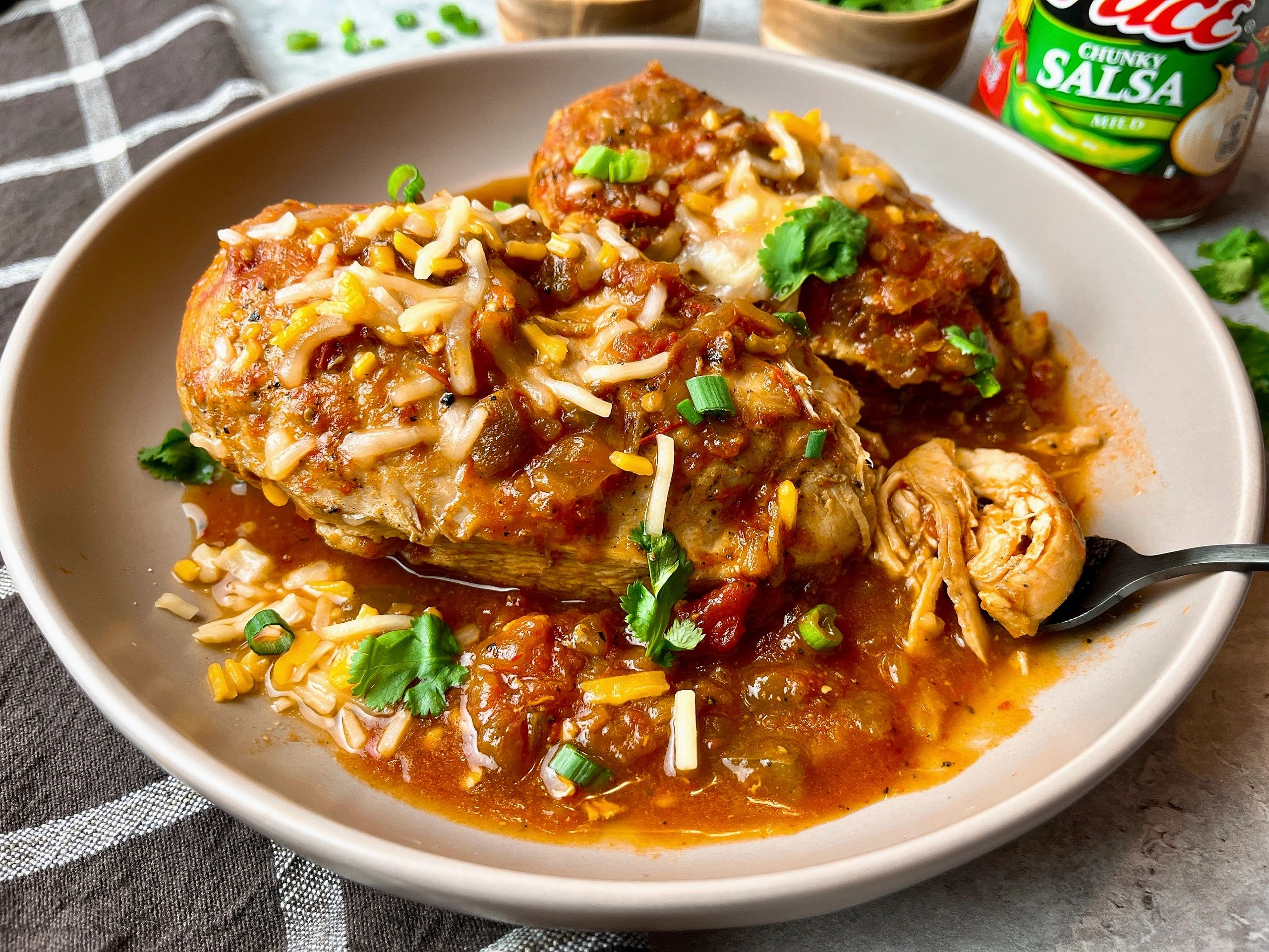 One Pan Salsa Chicken