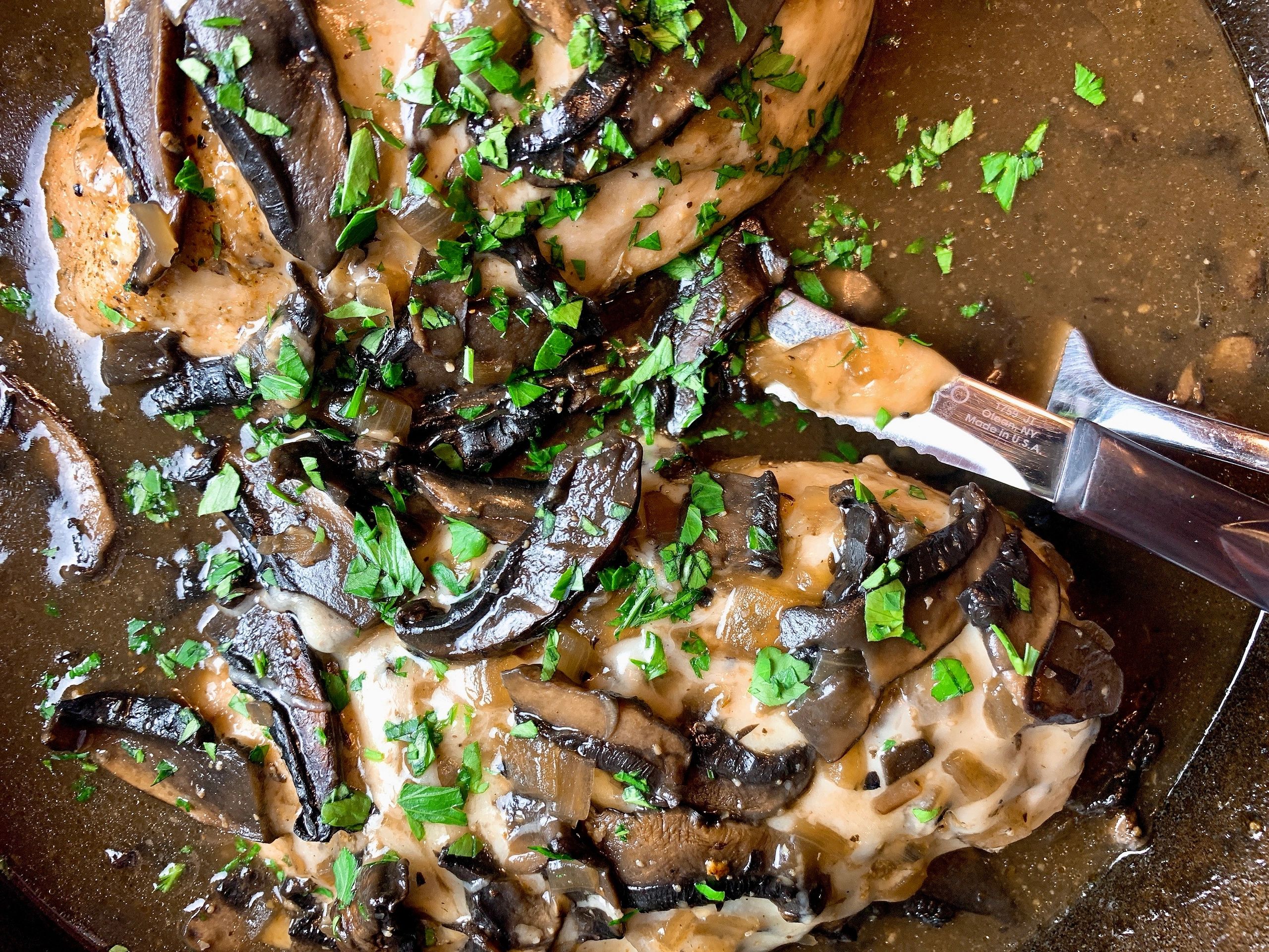 Swiss Cheese Chicken with Mushrooms