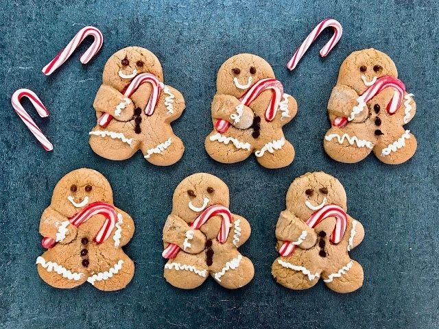 Gingerbread People with Candy Canes