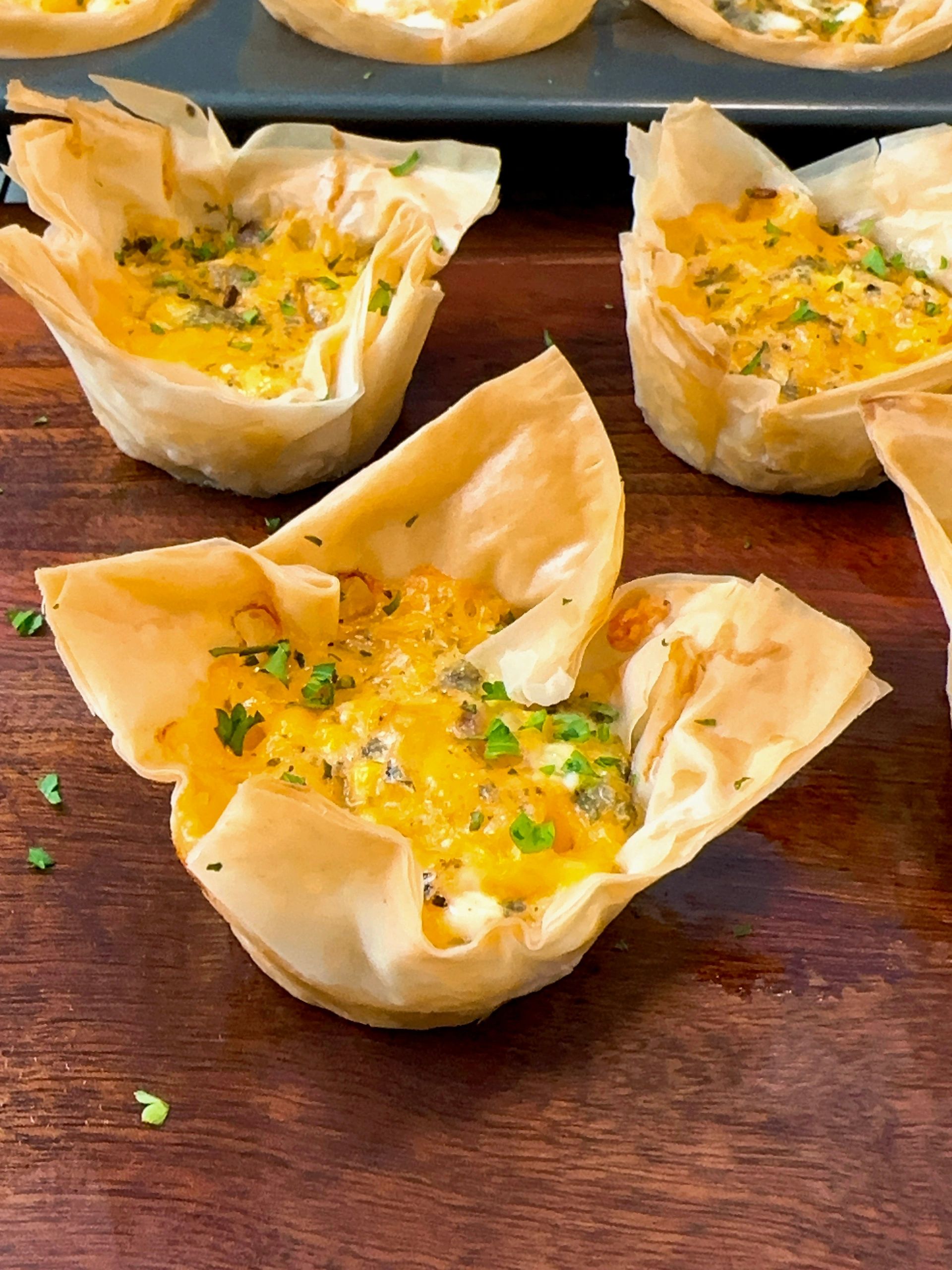 Cheddar Corn Filo Cups