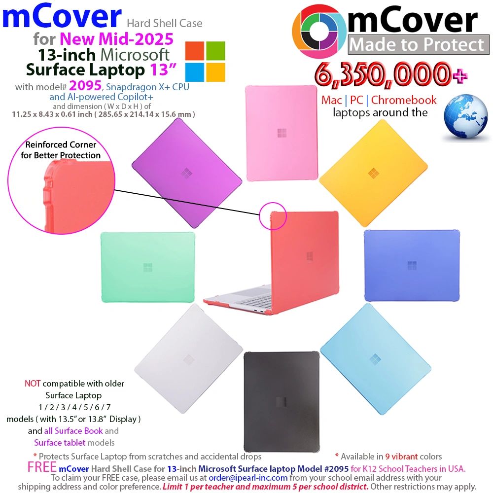 mCover case ONLY Compatible for 2025+ 13" Microsoft Surface Laptop 13 ...