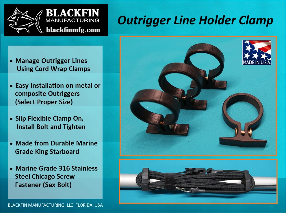Outrigger Line Caddy Clamps (Two Sets, Four Clamps)