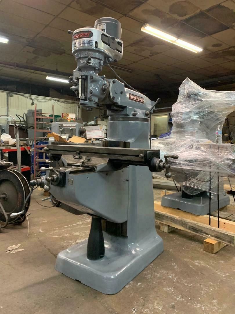 VERTICAL BRIDGEPORT MILL 1 HP 42" TABLE DRO POWER FEED