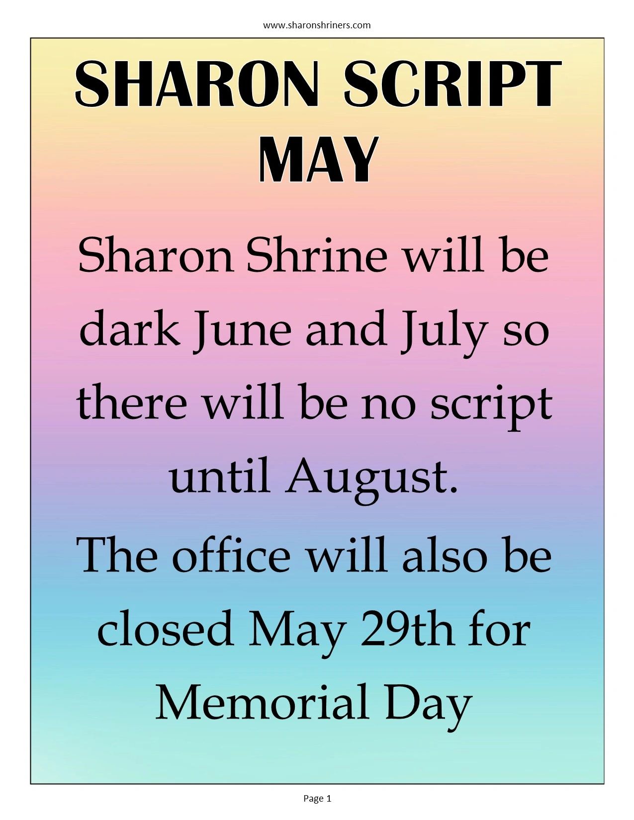 Sharon Script