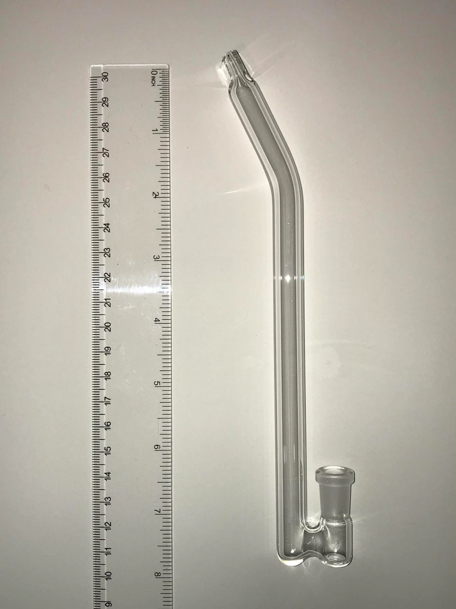 14MM GLASS J-HOOK MOUTHPIECE FLAT END 8"