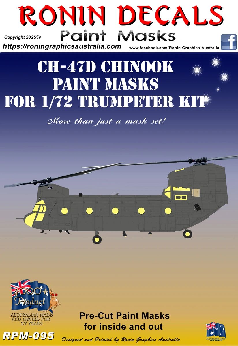 1/72 CH-47D Chinook Paint Masks for Trumpeter Kit