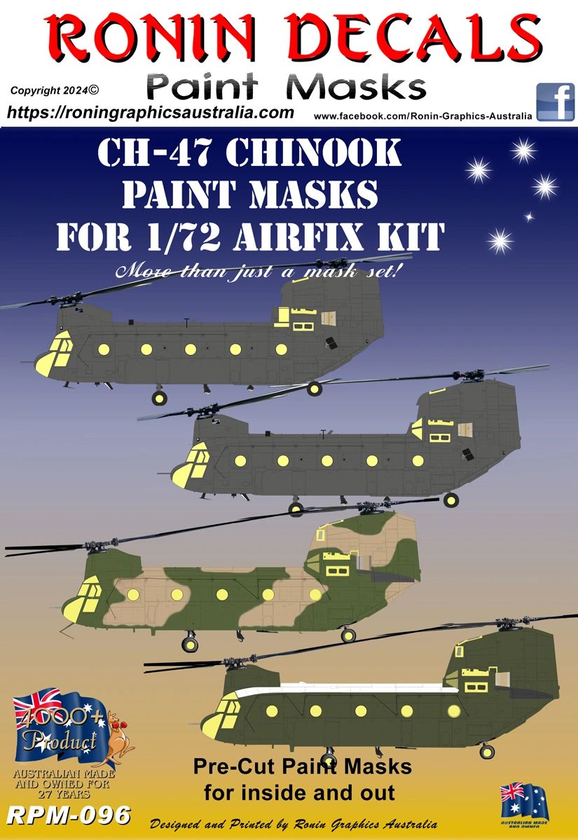 1/72 CH-47 Chinook Paint masks for Airfix Kit