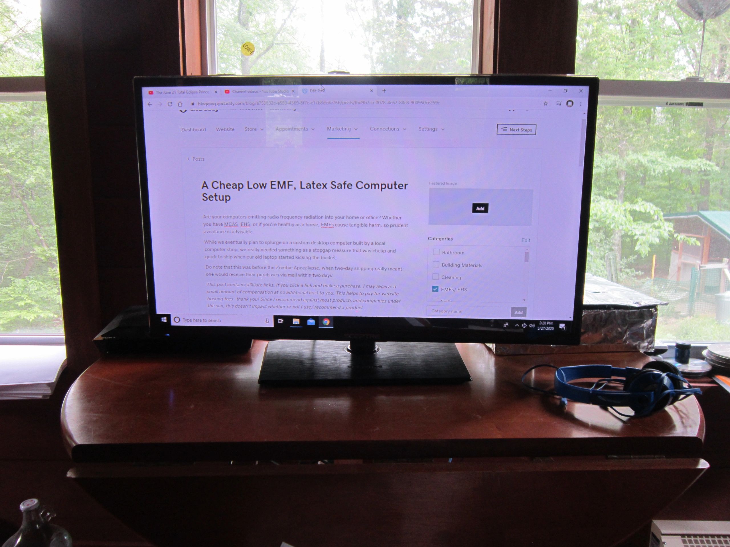 A Cheap Low-EMF, Latex-Safe Computer Setup