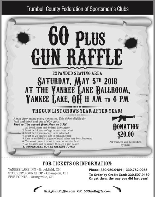60 Gun Raffle | Trumbull County Federation of Sportsmen's Club