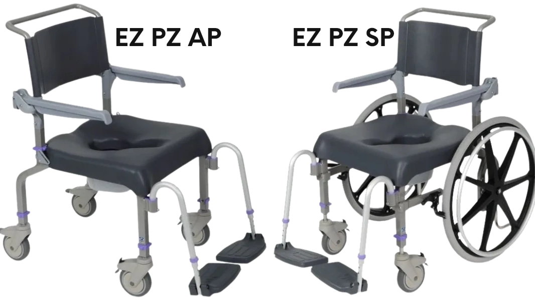 EZPZ-AP and EZPZ-SP MOBILE SHOWER COMMODE CHAIR