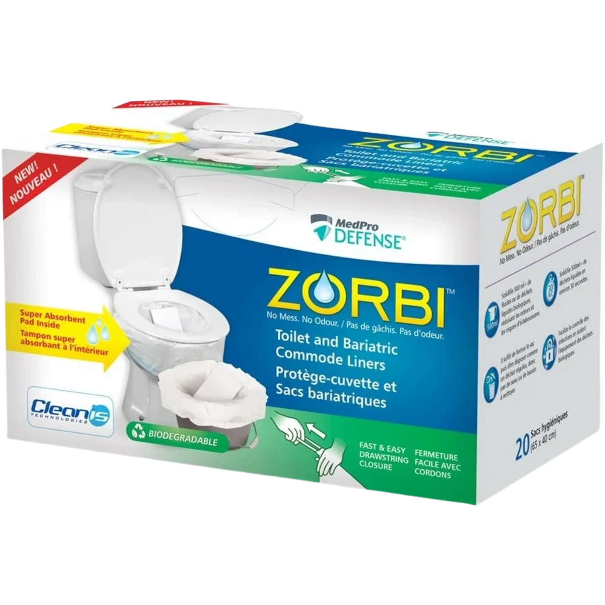 MedPro Defense Zorbi Biodegradable Toilet and Bariatric Liner