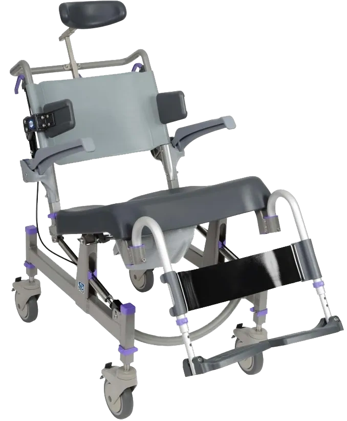 EZPZ-AT ATTENDANT TILT MOBILE SHOWER COMMODE CHAIR