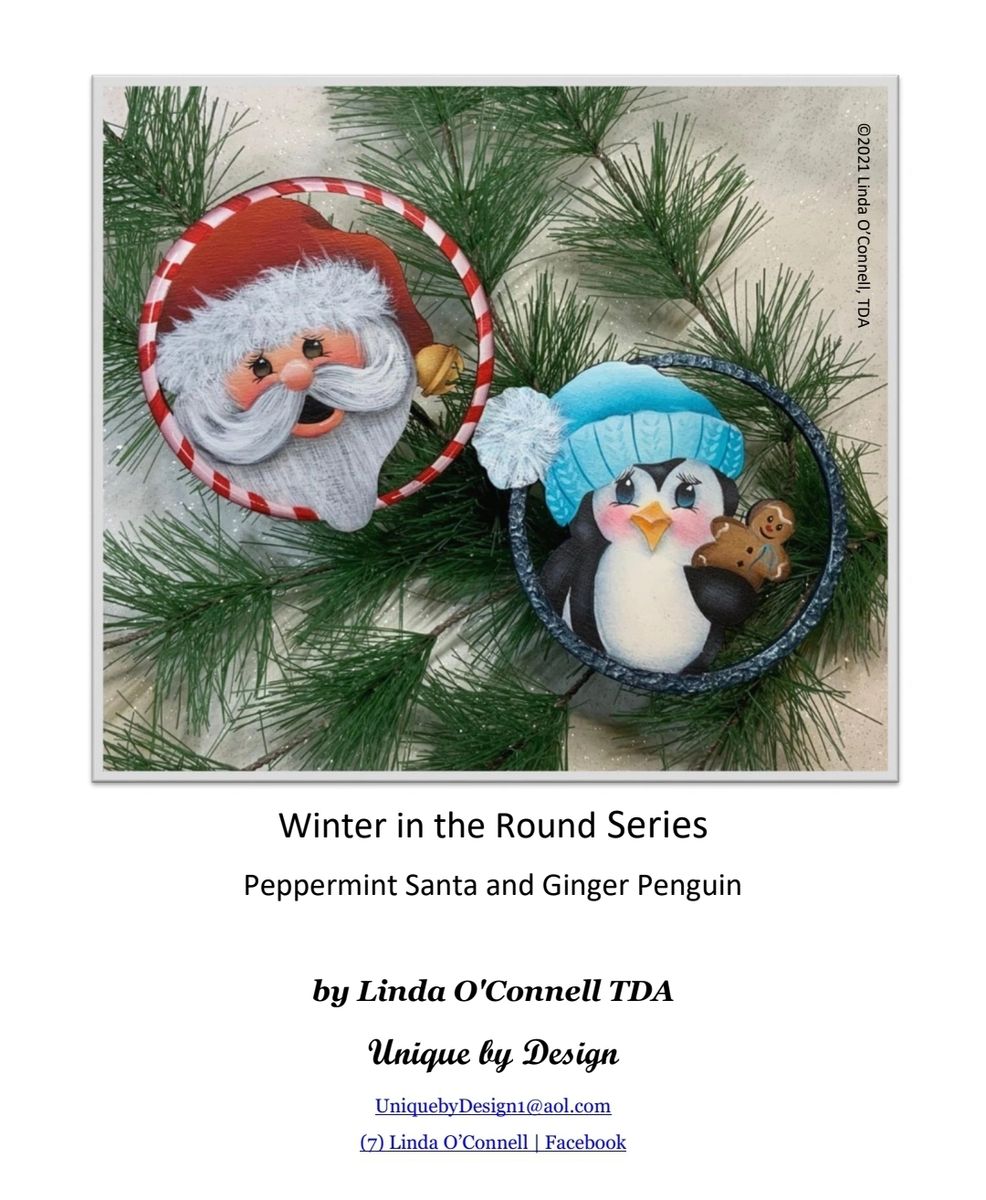 Winter in the Round Series - Peppermint Santa & Ginger Penguin