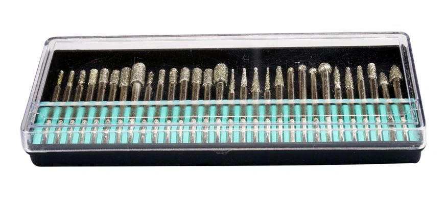 30 Piece Diamond Bur Set, 1/8" shank, (3mm shank)