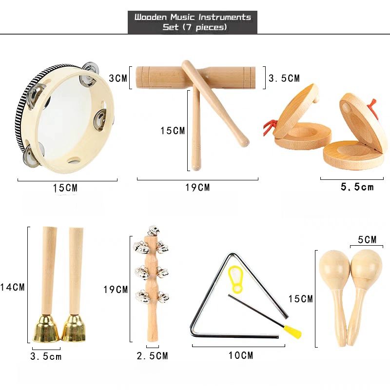 Wooden Music Instruments Set (7 Pieces)