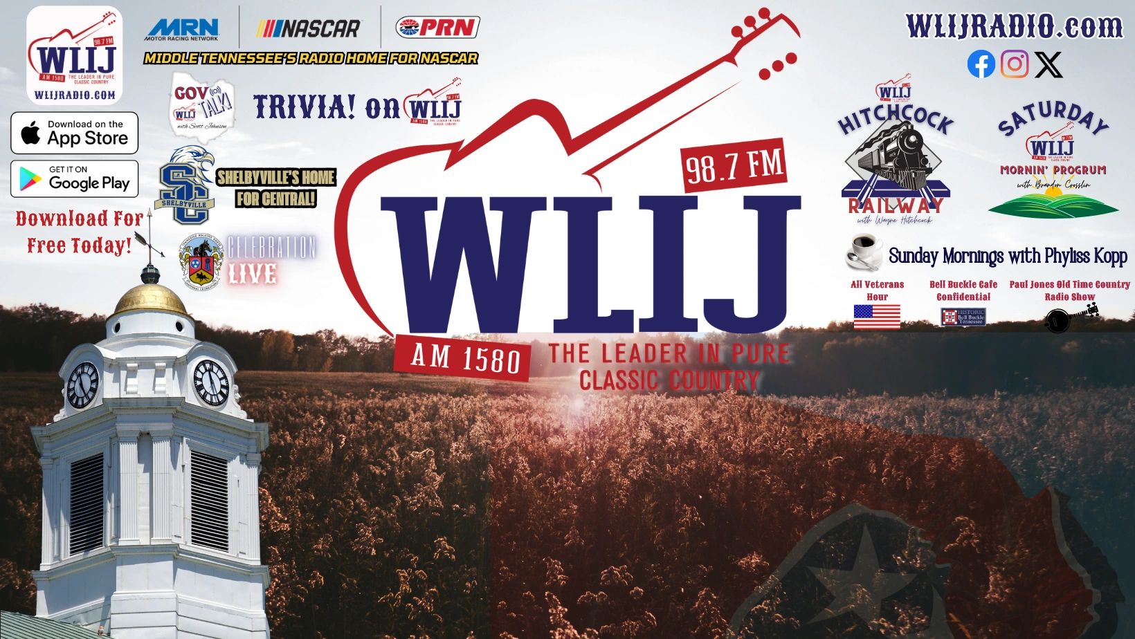 98.7 & AM1580 WLIJ | The Leader in Pure, Classic, Country!