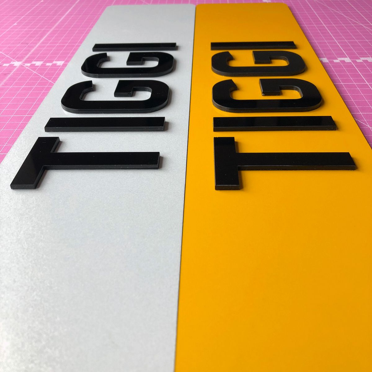 4D Laser Cut Front & Rear Oblong Registration Number Plates