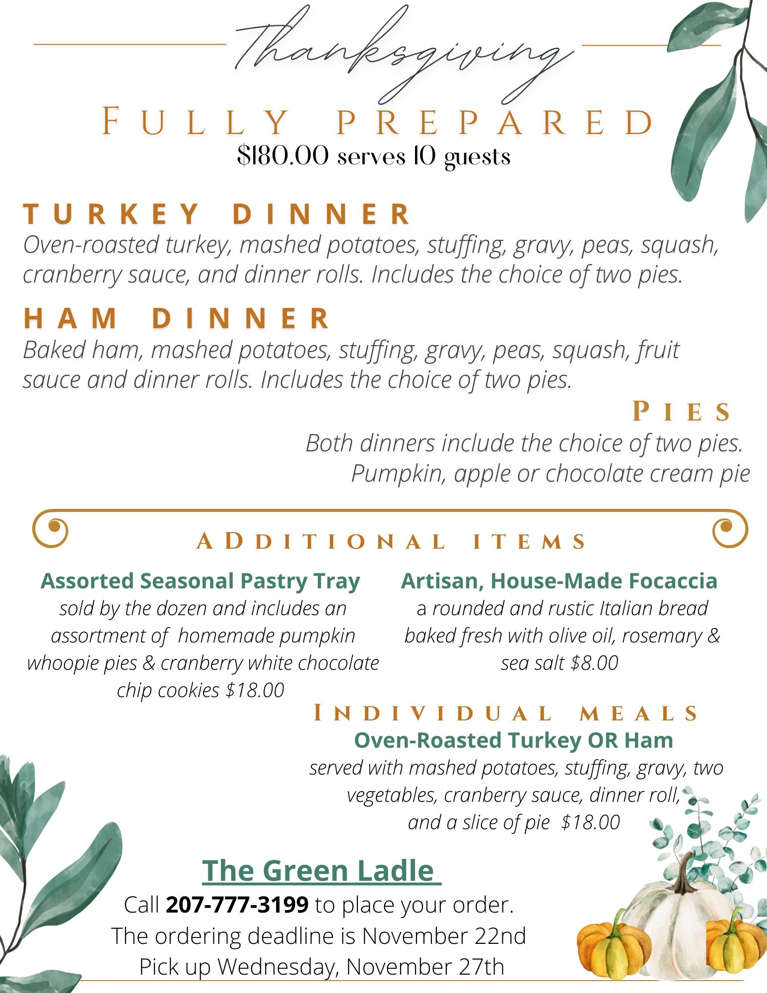 Thanksgiving Pickup 2024