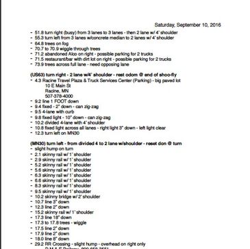 Route Survey Sample | White Rose Pilot Car LLC