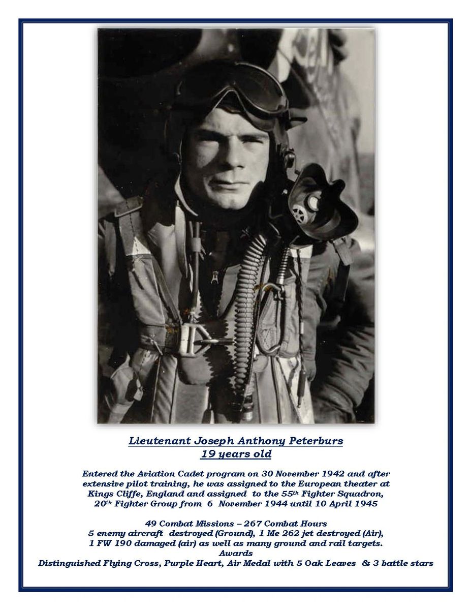 2nd Lieutenant Joseph Peterburs Portrait With Train Busters Back / 2 Sides