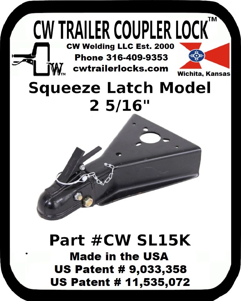Squeeze Latch, Curt, Ram, CW SL15K Coupler Lock