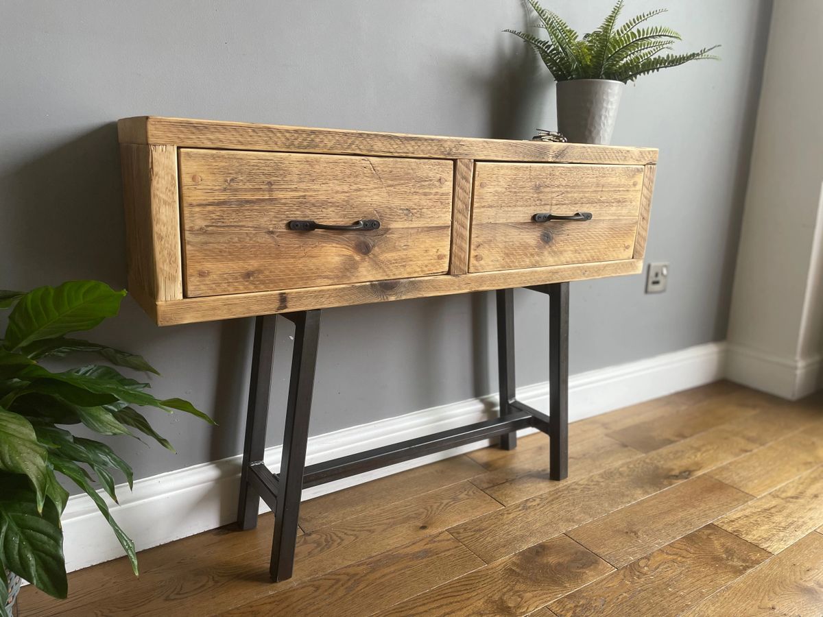Industrial reclaimed console / side unit | Rustic | Handmade | TV unit