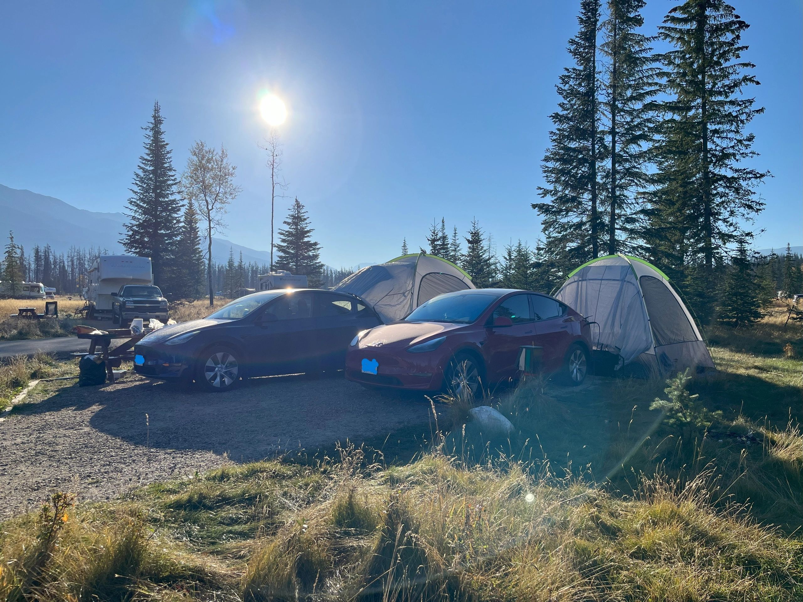 Camping in Tesla Model Y: Our Experience at Whistlers Campground