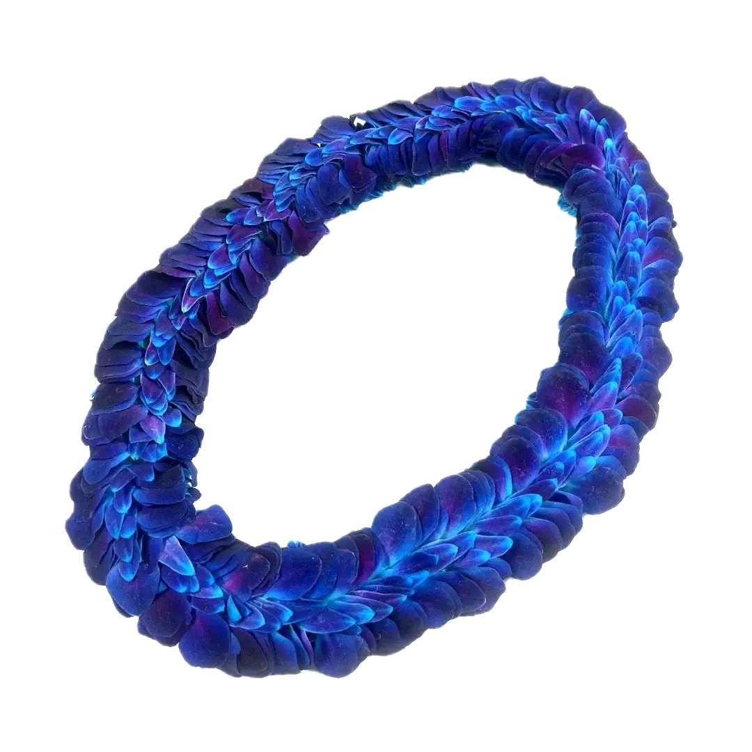 CENTIPEDE PURPLE DYED BLUE ORCHID LEI