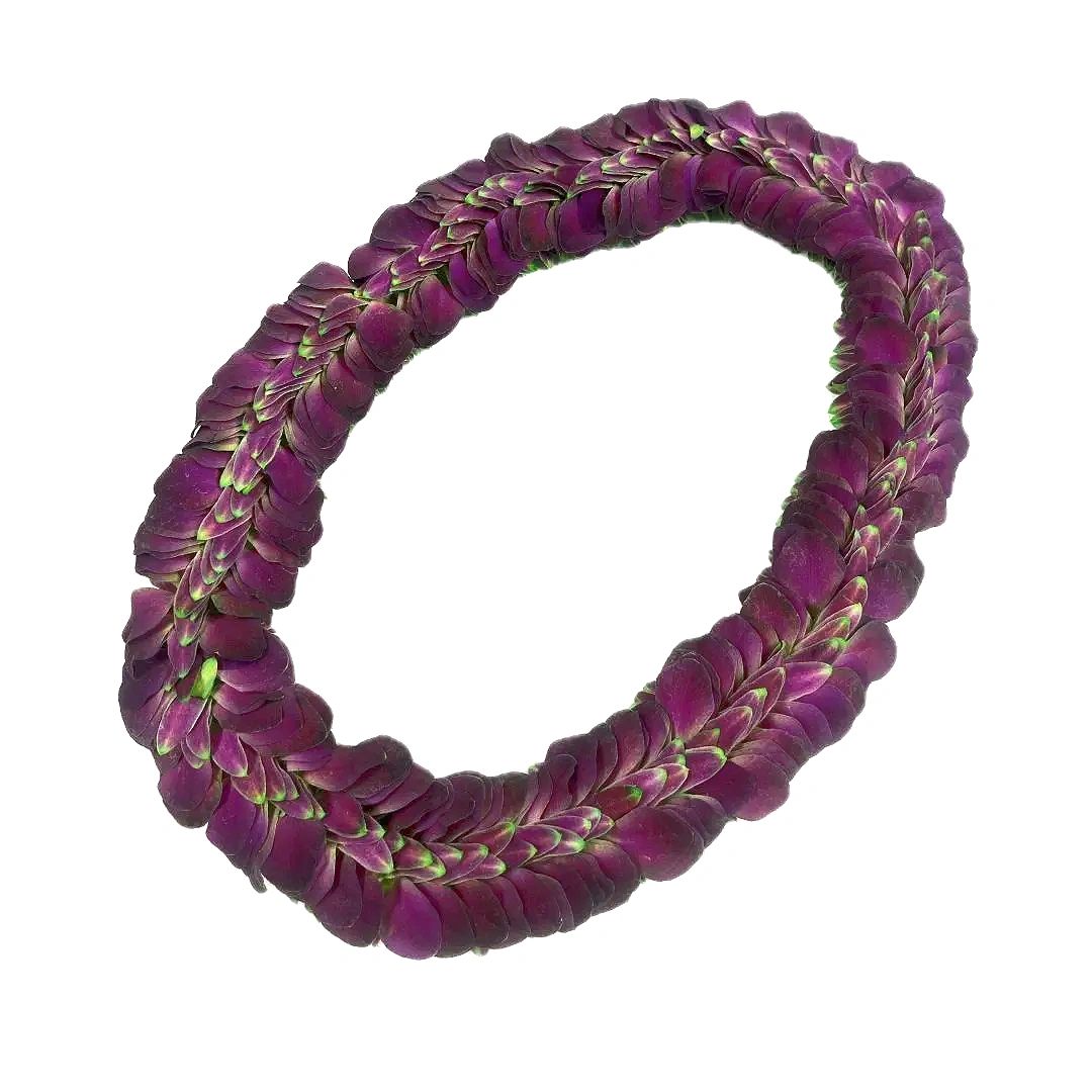CENTIPEDE PURPLE DYED GREEN ORCHID LEI