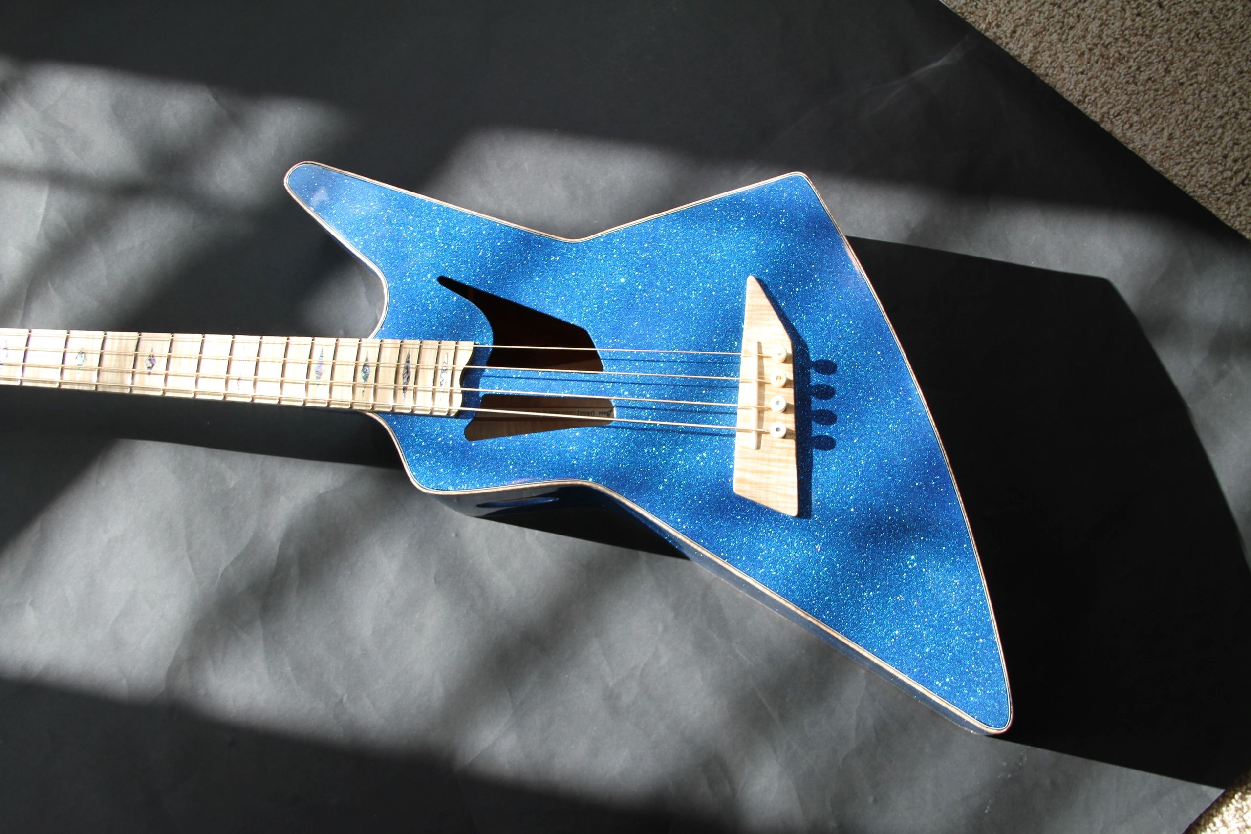 Blue Sparkle Acoustic Bass delivered