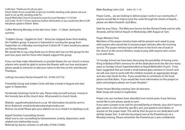 Church Notices | Aspull Methodist Church