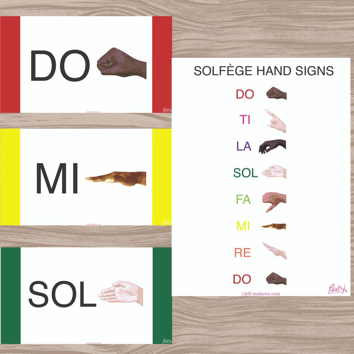 Diverse Diatonic Solfege Cards and Poster Bundle - Capital Letters